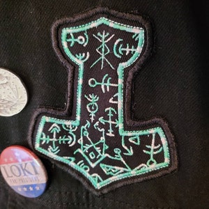 Mystic Mjolnir Patches Thor's Hammer Badge Heathen Viking | Etsy