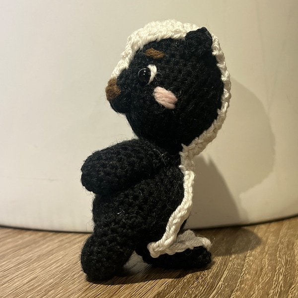 Crochet Skunk Amigurumi Pattern: Mini Woodland Animal (PDF Tutorial in ...