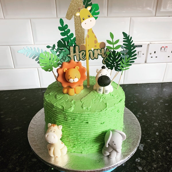 Jungle Cake Topper Safari Tropical Birthday - Etsy