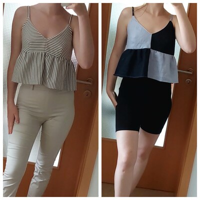 V Neck Peplum Ruffle Cami Top Maggie PDF Pattern - Etsy