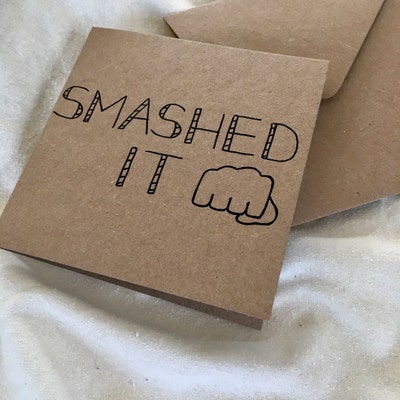 Smashed It Card Well Done Card Congratulations Card Great Job Card Fist ...