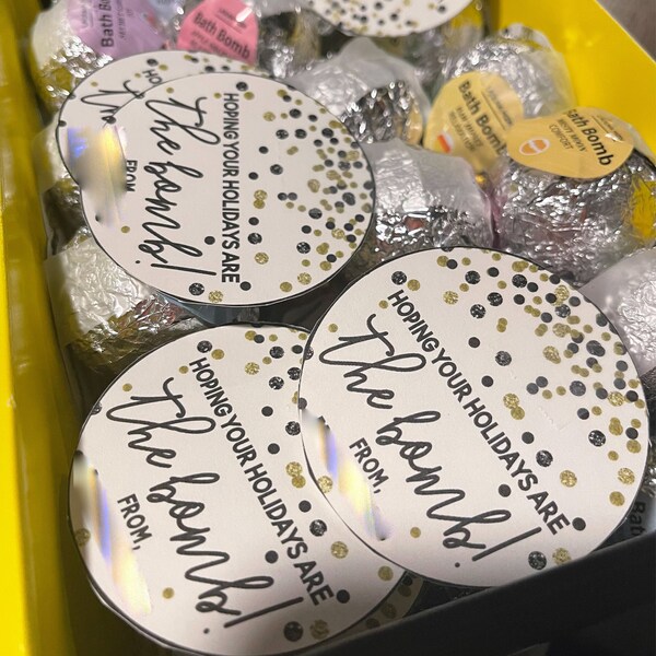 Printable Hoping Your Holidays Are the Bomb. Personalized Tags for Bath ...