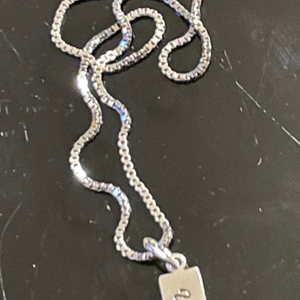 Dainty Name Tag Necklace With Box Chain • Custom Initial Tag Necklace ...