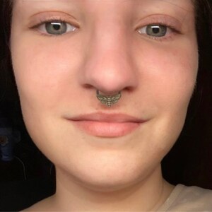 Skull Moth Ring for Septum & Daith Piercings, Death's Head Moth Captive ...