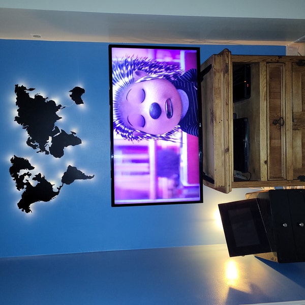 LED WORLD MAP / Wood World Map / Modern Home Decor / Led Wall Art ...