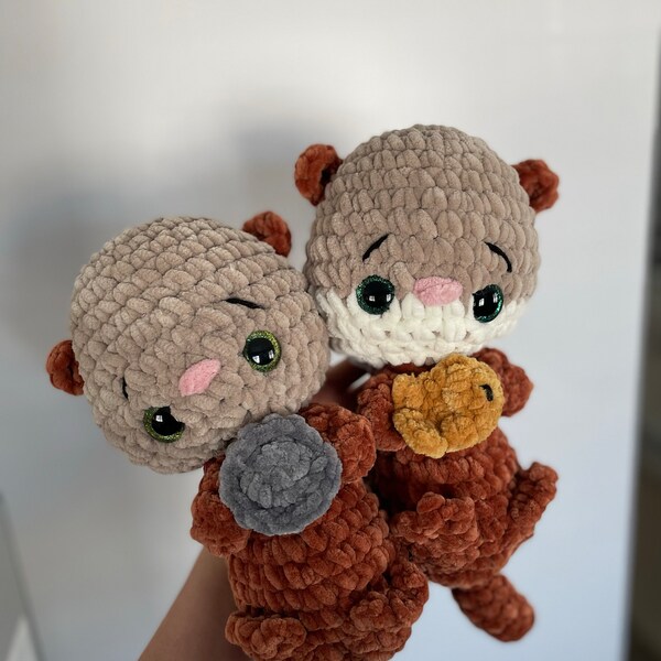 PATTERN: Plush Oliver & Octavia the Otters - Amigurumi Chunky Otter Pattern - Super Bulky Yarn ...
