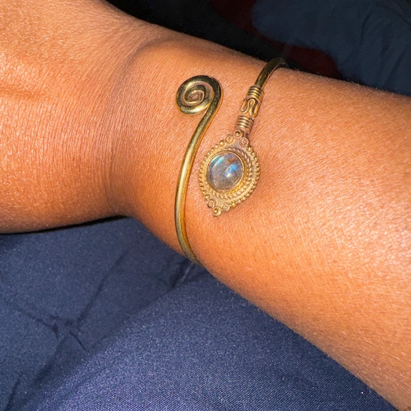 Unisex Gold Bracelet, Gypsy Bangle, Boho Bracelet, Handmade Brass ...