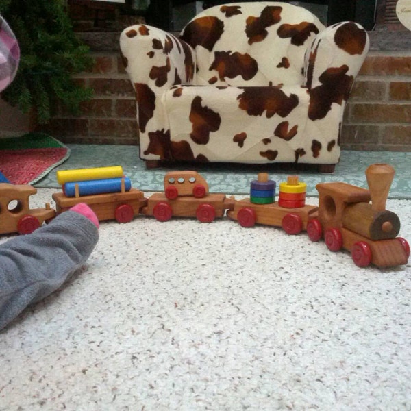 Deluxe 5-car Wooden Train Set - Traditional Toy Train - Large Handmade ...