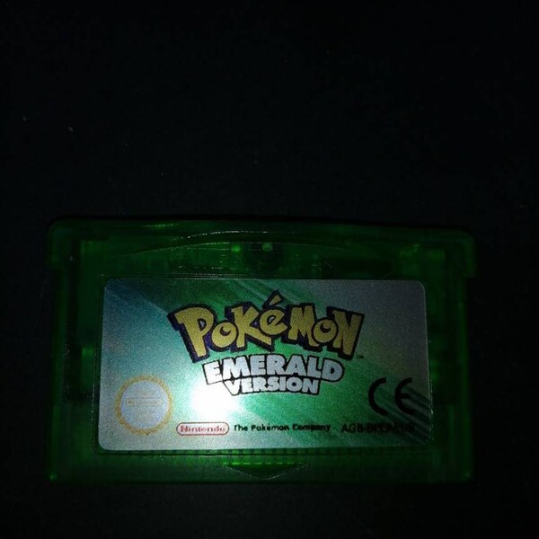 GBA Pokemon Emerald Version Replacement Label Decal Foil Metalic ...