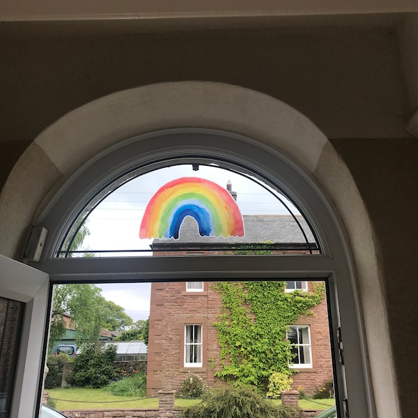 Watercolour Rainbow Window Sticker, Rainbow Window Decal, Rainbow Room ...