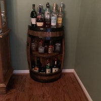 Half Barrel Display, Whiskey Barrel Cabinet, Bourbon Barrel Cabinet ...