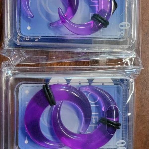 2 PCS Acrylic Crescent Septum Pincher/ear Gauges Tapers/tapered Buffalo ...