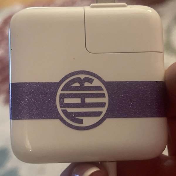 MacBook Monogramed CHARGER and USB WRAP Decal Monogram Custom Label ...