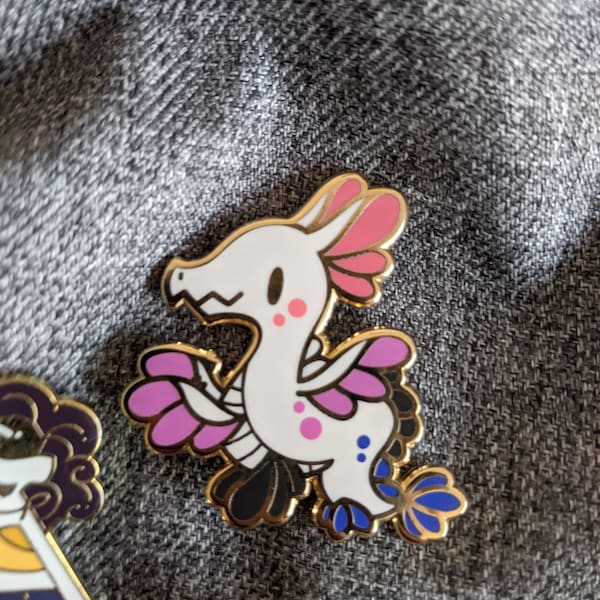 Genderfluid Pride Dragon Enamel Pin - Etsy