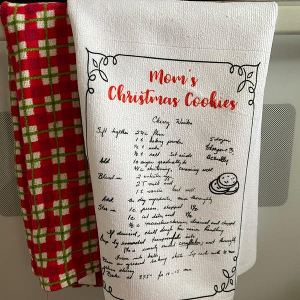 Handwritten Recipe Towel - Recipe Tea Towel Heirloom - Mother's Day ...