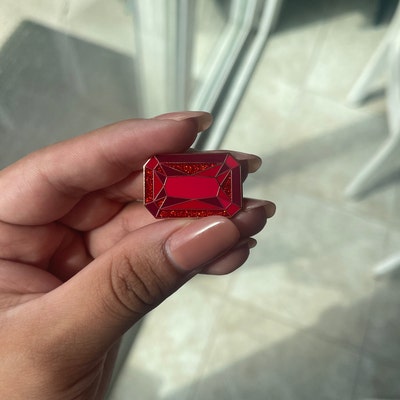 Ruby Birthstone Pin July Birthday Gemstone Pin Hard Enamel Pin Enamel ...