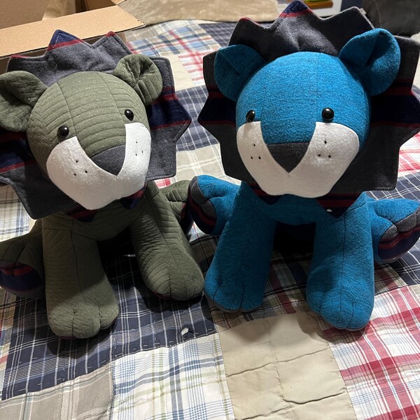 Memory Lion Made From Loved Ones Clothing Memory Lion Keepsake Shirt ...