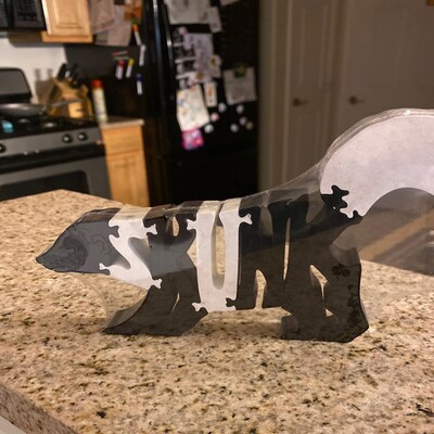 Skunk Woodland Animal Puzzle Wooden Toy Hand Cut With Scroll Saw ...