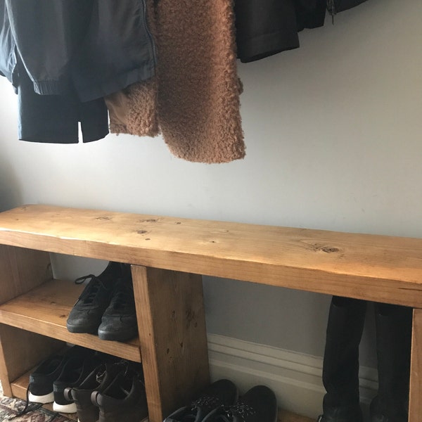 Shoebench Shoe Rack Boot Rack Rustic Solid Wood Shoe Bench Farmhouse ...