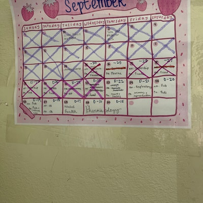 Strawberry Open Digital Calendar / Cute Printable Calendar / Cute Pink ...