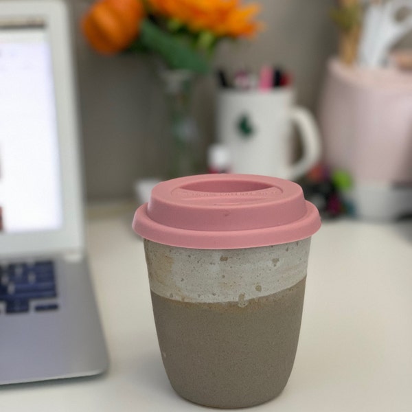 Ceramic Travel Mug Pottery Keep Cup Handmade Reusable Coffee Mug Ready ...