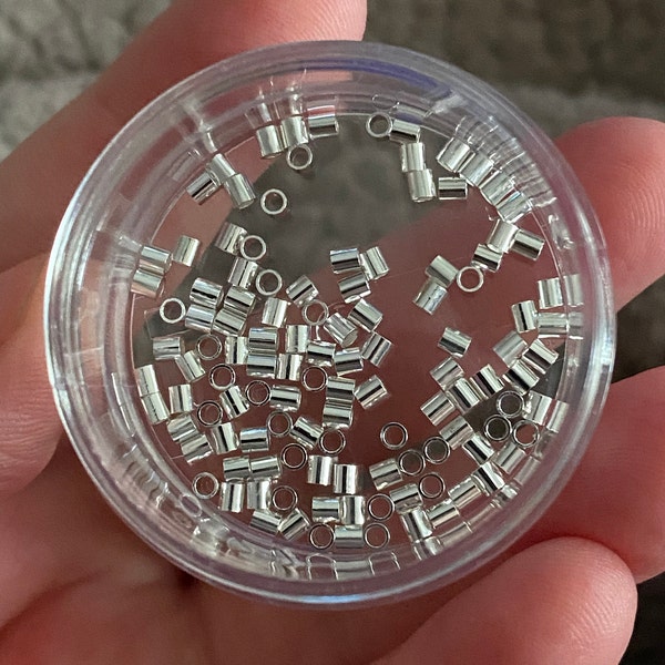 100 Crimp Tubes - Silver Plated or Gold Plated Brass in 4 Sizes - Best ...