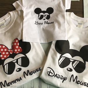 Mickey Mouse Minnie Mouse Aviator Sunglasses T-shirts Disney Family ...