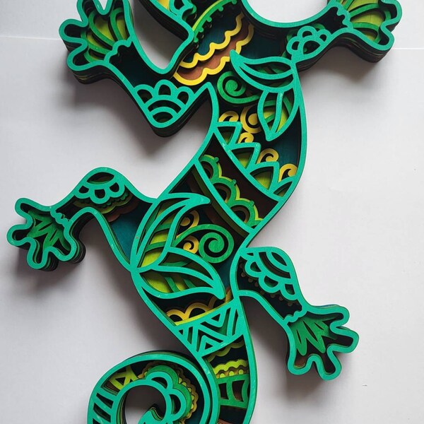 Lizard Multilayer SVG/ Lizard Shadow Box/ Lizard Paper Cut/ Plywood Cut ...