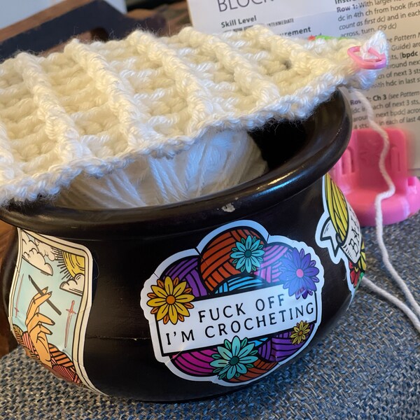 Funny Crochet Vinyl Sticker, Crocheter Joke Gift, Crochet Life Hooker ...