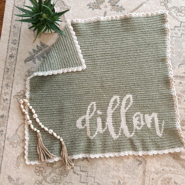 Custom Crochet Name Blanket Pattern, Pdf Crochet Blanket Tutorial, Baby ...