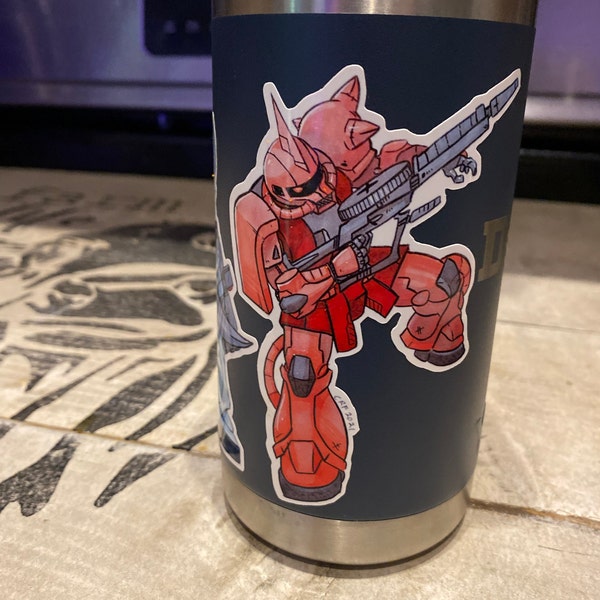 Gundam: Zeon Vinyl Sticker Set | Zaku I, Zaku II (char), Gouf Custom - Etsy