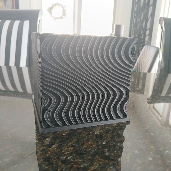 Wavy Square Planter With Optional Drip Tray in Shiny Copper Color - Etsy