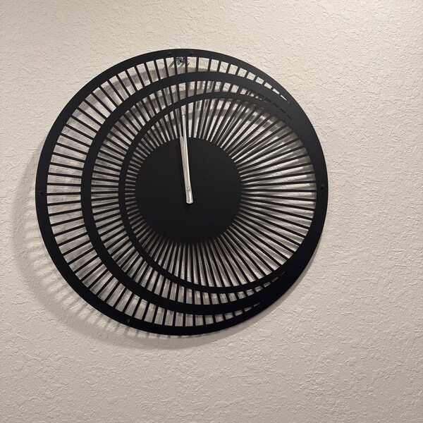 Lines Wall Clock, Oversized Wall Clock, Unique Wall Clock, Modern Wall ...