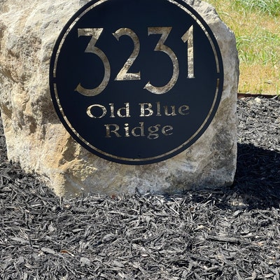 Personalized Round Address Metal Sign Modern Address Sign - Etsy