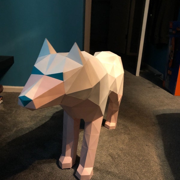 Wolf Papercraft Template, DIY Wolf Pattern, Low Poly Wolf Paper Craft ...