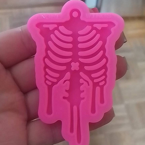 Skeleton Keychain Mold,human Skeleton Skull Rib Cage Body Keychain ...