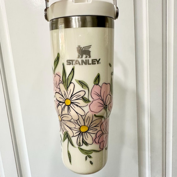 Floral Hand Painted Stanley / Custom Hand Painted Stanley / Painted ...