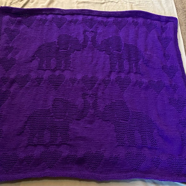 Knitting Pattern, Loved up Elephants, Baby Blanket, Throw, PDF, Instant ...