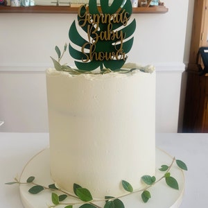 Personalised Wooden Leaf Cake Topper Baby Shower Hand Made NOT - Etsy