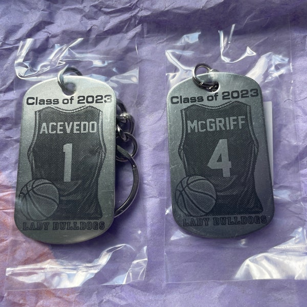 BASKETBALL Player Graduation Keychain or Bag Tag, Personalized FREE ...