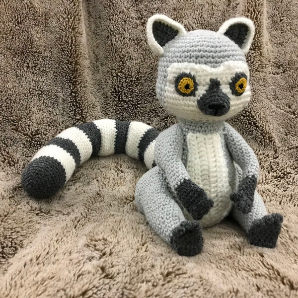 CROCHET PATTERN Lester the Lemur Crochet Amigurumi Stuffed Animal Plush ...