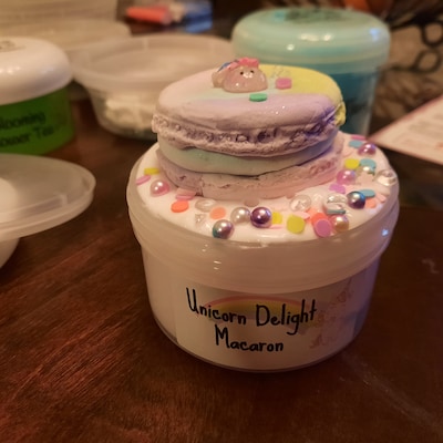 Unicorn Macaron, DIY Slime Kit, Unicorn Slime, Rainbow Slime, Snow Creme Slime, Spring Slime ...