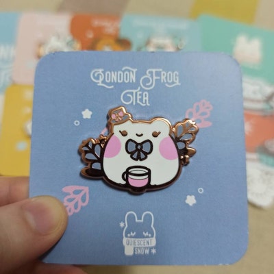 London Frog Tea Enamel Pin - Etsy