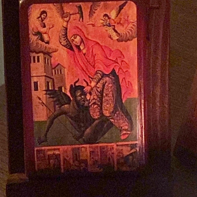 Handmade Mounted Icon the Ladder of Divine Ascent. St. John Climacus ...