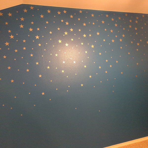 Gold Stars Wall Decals Set for Nursery Decor, Easy Peel and Stick ...