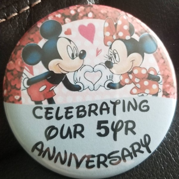Disney Anniversary Buttons-disney Anniversary Pins-mickey and Minnie ...