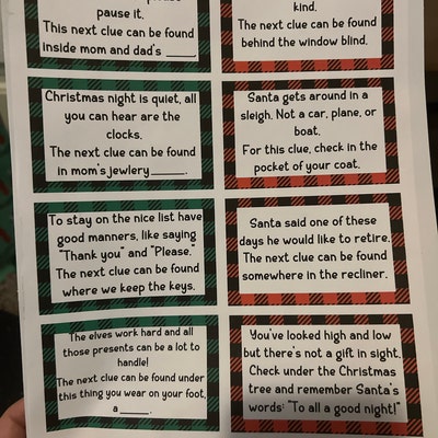 Indoor Christmas Treasure Hunt丨christmas Scavenger Hunt Cards丨christmas ...