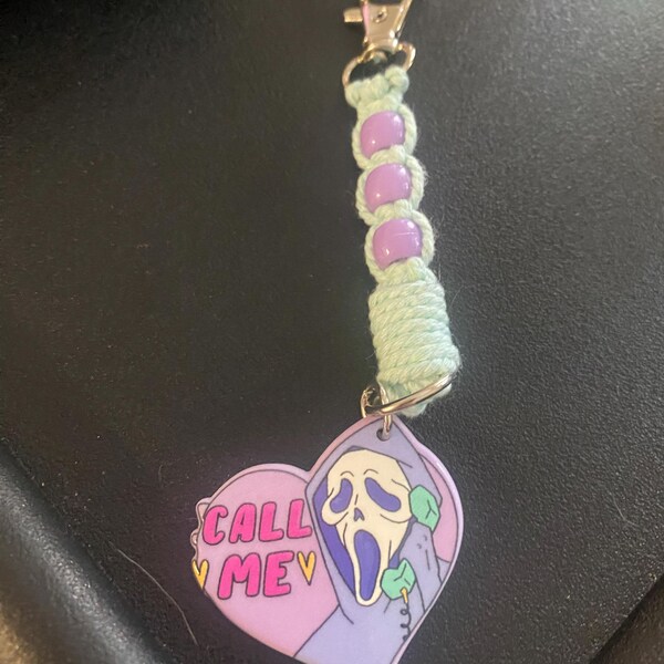 Pastel Goth Keychain - Horror Keychain - Macramé Keychain - Ouija ...
