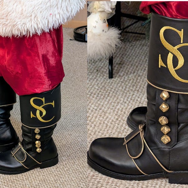 Handmade Santa Claus Boot,nubuck Leather Boots,santa Suit,chrismas ...