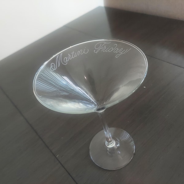Calligraphy Engraved Martini Glass Personalized Housewarming Gift New ...